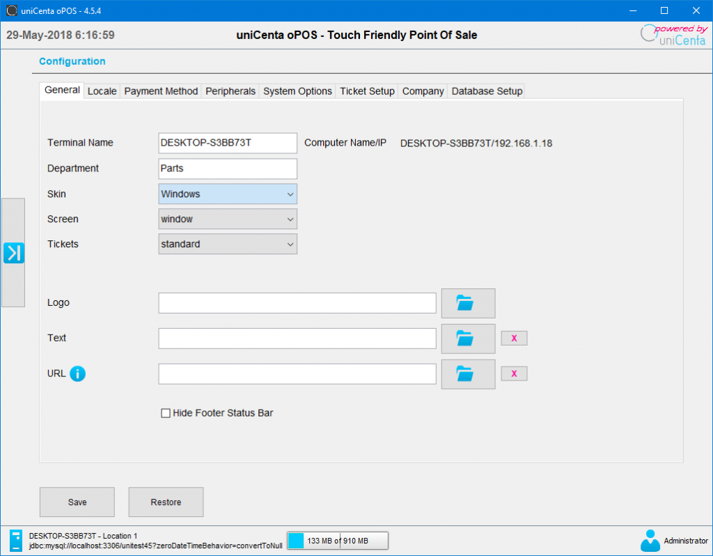 Configure uniCenta oPOS - uniCenta