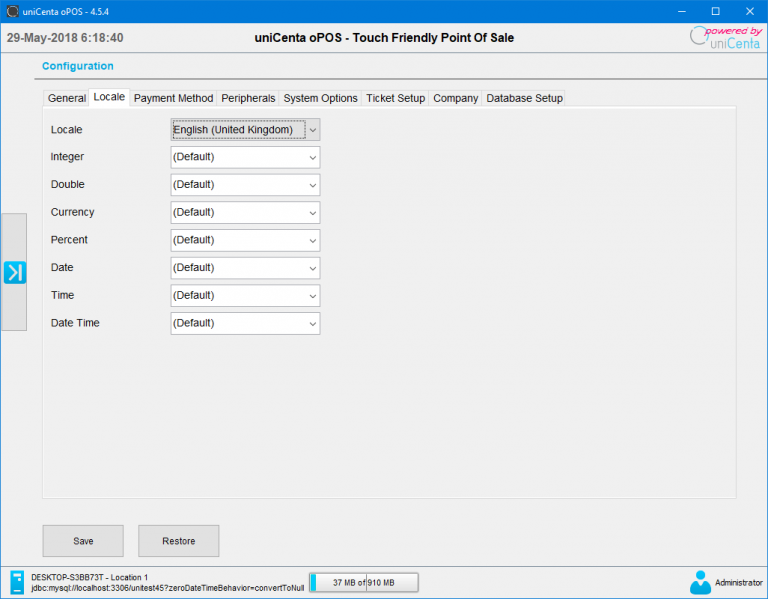 Configure uniCenta oPOS - uniCenta